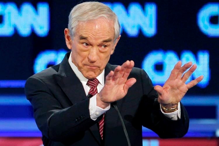 Republican presidential candidate Paul makes a point during the ...